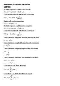 Formulario completo Matematica Finanziaria | Formulari di Matematica Finanziaria | Docsity