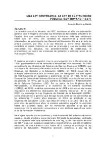 LA LEY DE INSTRUCCIÓN PÚBLICA (LEY MOYANO, 1857) | Apuntes de Artes ...
