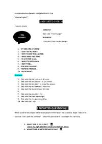 1 REPORTED SPEECH 2 REPORTED QUESTIONS (1) | Exámenes de Inglés | Docsity