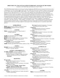 Directory of avma ecfvg® listed veterinary colleges of the world ...