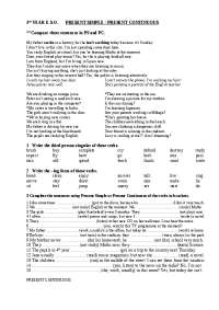 Present-simple-and-continuous-3-ESO.pdf | Monografías, Ensayos de Inglés | Docsity