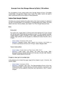 Excerpts from the Chicago Manual of Style, 17th edition | Apuntes de ...