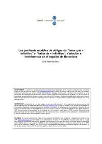 Las perífrasis modales de obligación “tener que + infinitivo” y ...