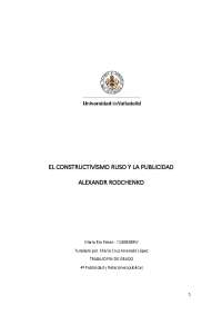 EL CONSTRUCTIVISMO RUSO Y LA PUBLICIDAD ... | Monografías, Ensayos de Constructivismo | Docsity