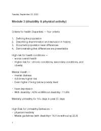 Disability&Physical Activity module 3 notes | Schemes and Mind Maps ...