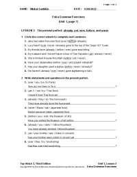 Unit_01_Extra_Grammar_Exercises lesson 2 3rd Top Notch 2 | Ejercicios de Idioma Inglés | Docsity