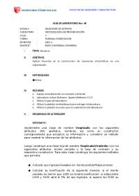 Programacion sesion 8 universidad cesar vallejo | Ejercicios de Programación Java | Docsity