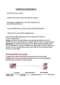 Crescita microbica - microbiologia | Dispense di Microbiologia | Docsity