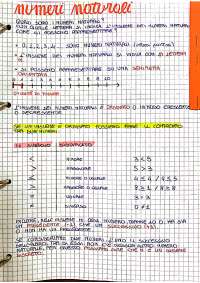 I numeri naturali (indicati con N) | Schemi e mappe concettuali di Matematica | Docsity