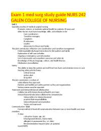Exam 1 med surg study guide NURS 242 GALEN COLLEGE OF NURSING | Study Guides, Projects, Research ...