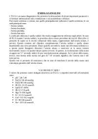 EMOGAS ANALISI IN SINTESI | Sintesi del corso di Anestesia | Docsity
