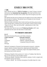 Emily Bronte life and works , "Wuthering Heights" analysis | Appunti di ...