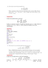 Análisis numérico con octave | Ejercicios de Análisis Matemático | Docsity