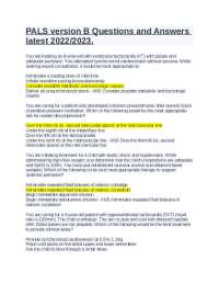 PALS version B Questions and Answers latest 2022 2023 | Exams Nursing ...