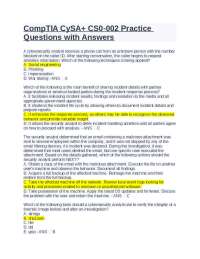 OmpTIA CySA+ CS0-002 Practice Questions with Answers | Exams Computer ...