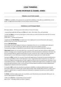 Lean Thinking - James Womack & Daniel Jones [Spunti] | Appunti di Gestione della Qualità | Docsity