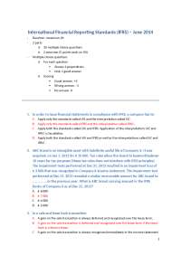 IFRS examen with answer | Exams Finance | Docsity