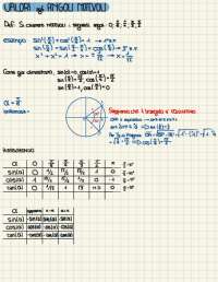 Valori agli angoli notevoli | Appunti di Matematica | Docsity