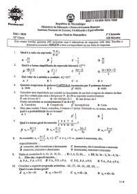 Exame de matemática 2017 1 epoca | Exercícios Matemática | Docsity