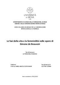 Tesi di letteratura francese su Simone de Beauvoir | Tesi di laurea di ...