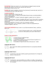Funzioni appunti e grafici | Schemi e mappe concettuali di Matematica | Docsity