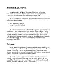 Accounting records for business accounting | Study notes Business ...