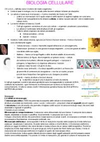 Biologia cellulare - cellula e biomolecole | Appunti di Biologia Cellulare | Docsity