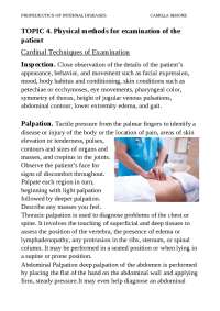 Basic concepts of patient examination | Summaries Medicine | Docsity