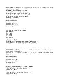 Elaborato Programmazione - 2 punti | Prove d'esame di Programmazione C | Docsity