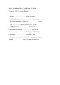 Futuro perfecto y continuo | Ejercicios de Inglés | Docsity