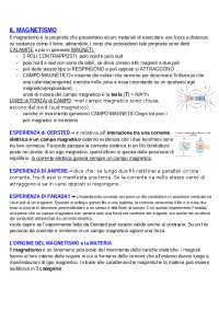 Magnetismo, fisica del liceo | Schemi e mappe concettuali di Fisica | Docsity