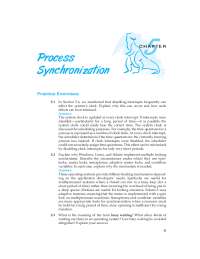Operating System Concepts Chapter 5 Exercise Solution Part 1 | Exercises Operating Systems | Docsity