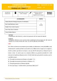Trabajo de campo 7, complemento matemático para ingeniería | Ejercicios de Matemáticas | Docsity