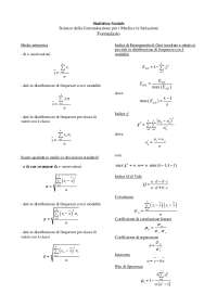 Formulario di Statistica Sociale | Formulari di Statistica Sociale | Docsity