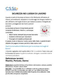 La sicurezza negli ambienti di lavoro | Schemi e mappe concettuali di ...