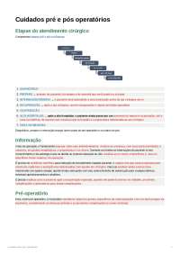 Cuidados pré e pós operatórios | Notas de estudo Cirurgia Geral | Docsity
