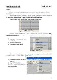Ejercicios EXcel para tecnología | Ejercicios de Tecnología | Docsity