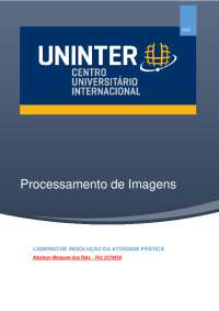 Atividade prática - Processamento | Trabalhos Processamento de Imagem Digital | Docsity