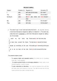 Present simple y ejercicios | Ejercicios de Inglés | Docsity