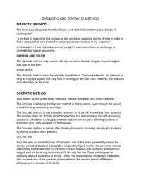 Dialectic socratic method | Slides Philosophy | Docsity