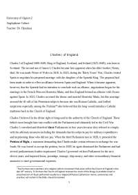 Charles I: the English civil war | Lecture notes Literature | Docsity