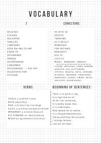 Vocabulario para writings | Apuntes de Inglés | Docsity