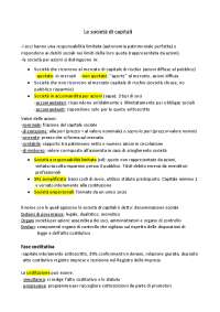 Le società di capitali | Schemi e mappe concettuali di Economia aziendale | Docsity