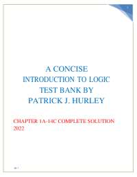 A CONCISE INTRODUCTION TO LOGIC TEST BANK BY PATRICK J. HURLEY CHAPTER ...