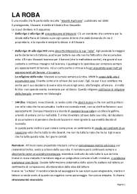 ANALISI LA ROBA GIOVANNI VERGA | Appunti di Italiano | Docsity