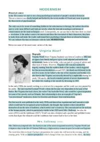 Modernism: Virginia Woolf e James Joyce | Appunti di Inglese | Docsity