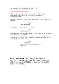 GUION LITERARIO PLANTILLA | Guías, Proyectos, Investigaciones de Cultura Audiovisual | Docsity