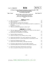 Helicopter Dynamics question paper | Cheat Sheet Aeronautical ...