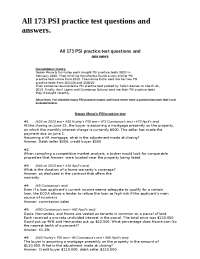 All 173 PSI practice test questions and answers. | Exams Business ...