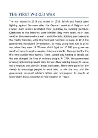 The first World War - Document | Schemi e mappe concettuali di Inglese ...